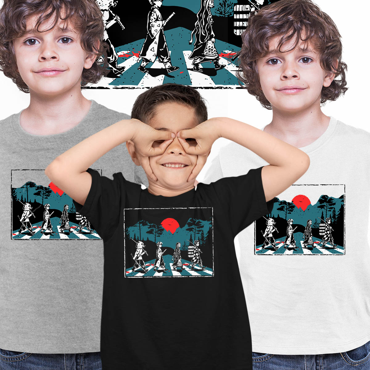 Demon Slayer Abbey Road Tanjiro Nezuko Zenitsu Inosuke Tee T-shirt for ...