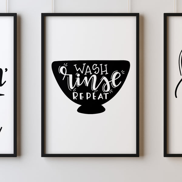 Wash Rinse Repeat A4 A3+A2 Posters Wall Art Home – KUZI TEES